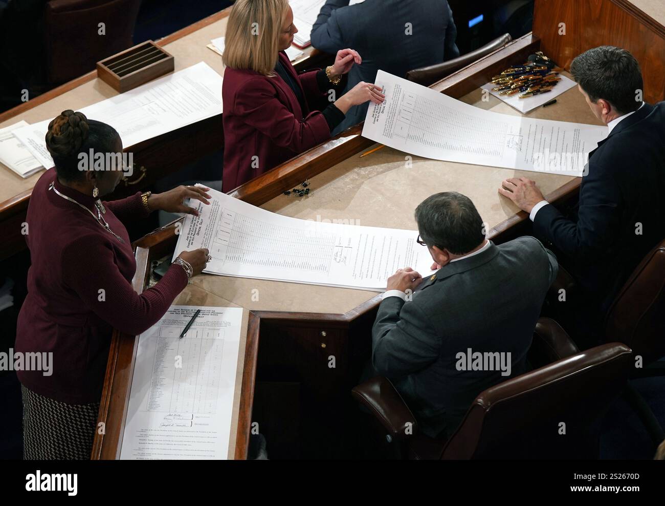 Washington, United States. 06th Jan, 2025. Tally sheets showing the ...