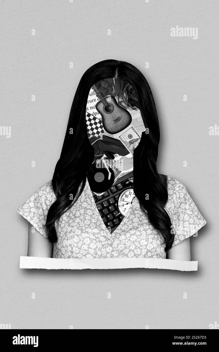 Creative photo 3d collage artwork poster postcard of strange person ...