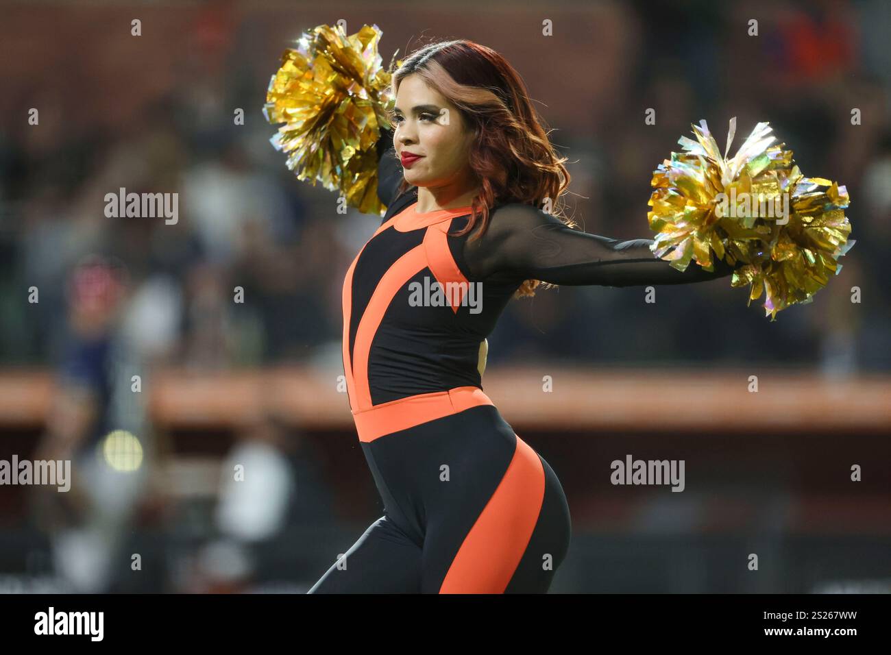 HERMOSILLO, MEXICO - DECEMBER 28: Cheerleader ¨Hit Girl¨ dances ...