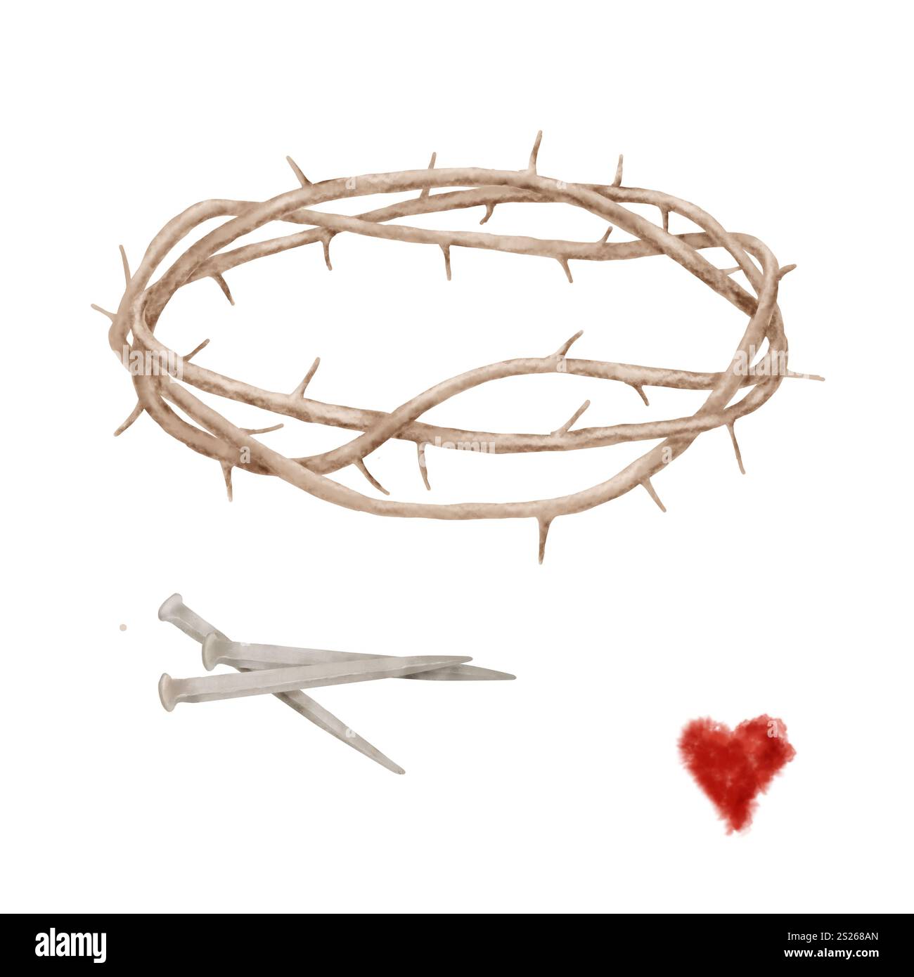 Crown of thorns and nails, on the theme of Easter, resurrection and ...