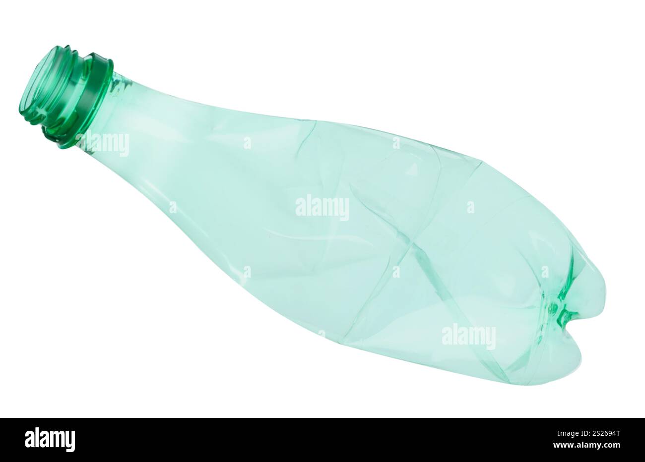 One crumpled plastic bottle isolated on white Stock Photo - Alamy
