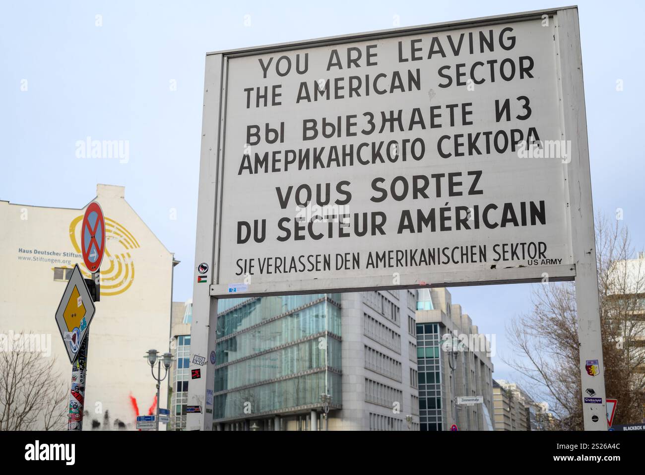 Checkpoint Charlie, famous Berlin Wall crossing point between East and ...