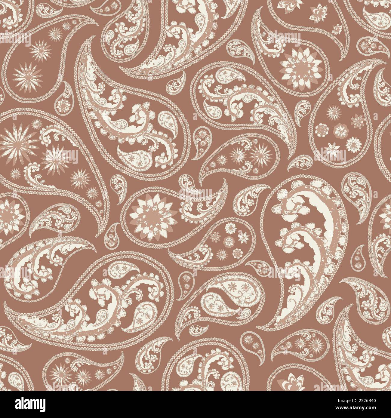 Paisley oriental floral abstract vintage seamless pattern. Hand drawn ...
