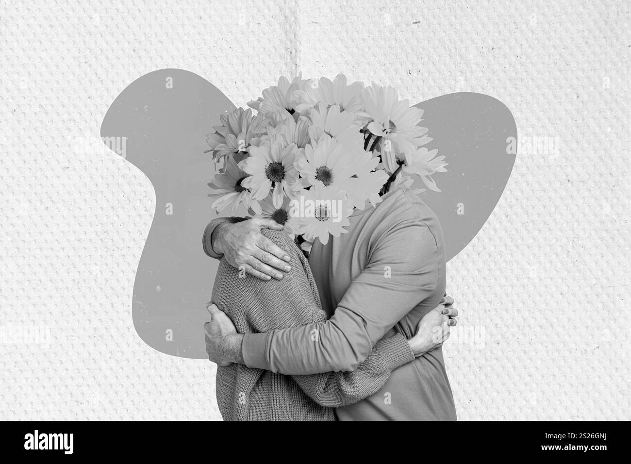 Creative photo 3d collage artwork poster postcard of two happy people ...