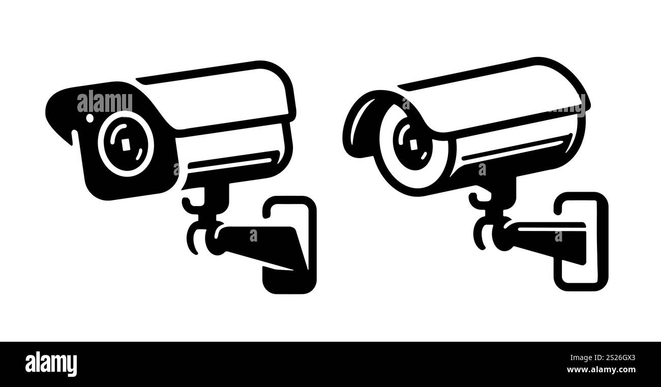 Video camera cctv icon. Surveillance, safety, security symbol. Black ...