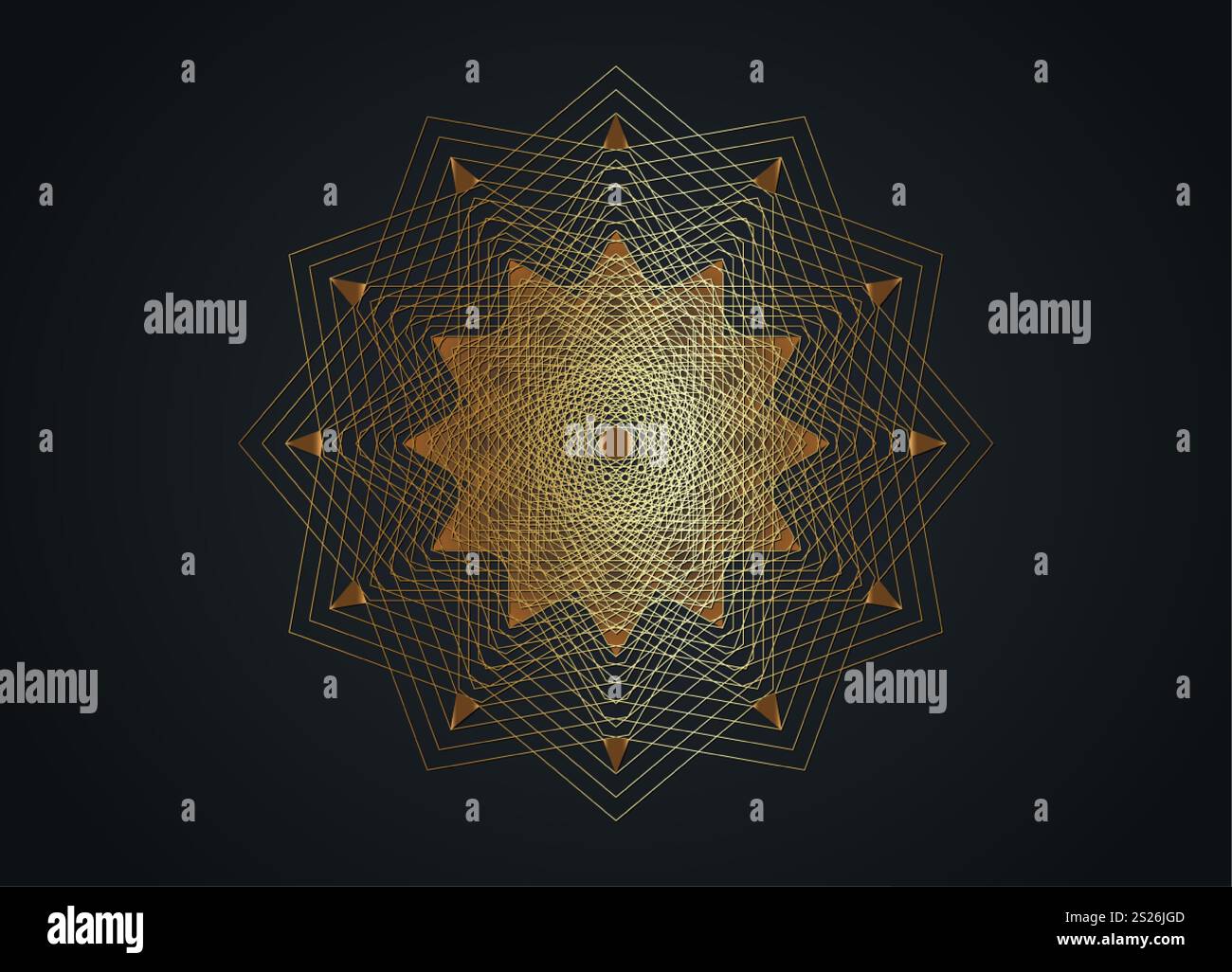 Gold Luxury Sacred Mandala template. Flower round design element ...