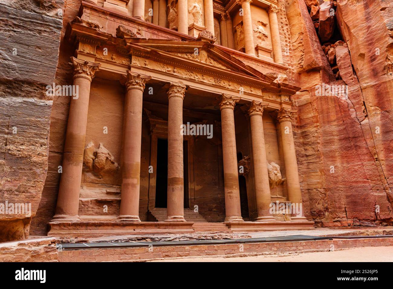 Petra in the Jordanian Desert. One of the Seven wonders of the world ...