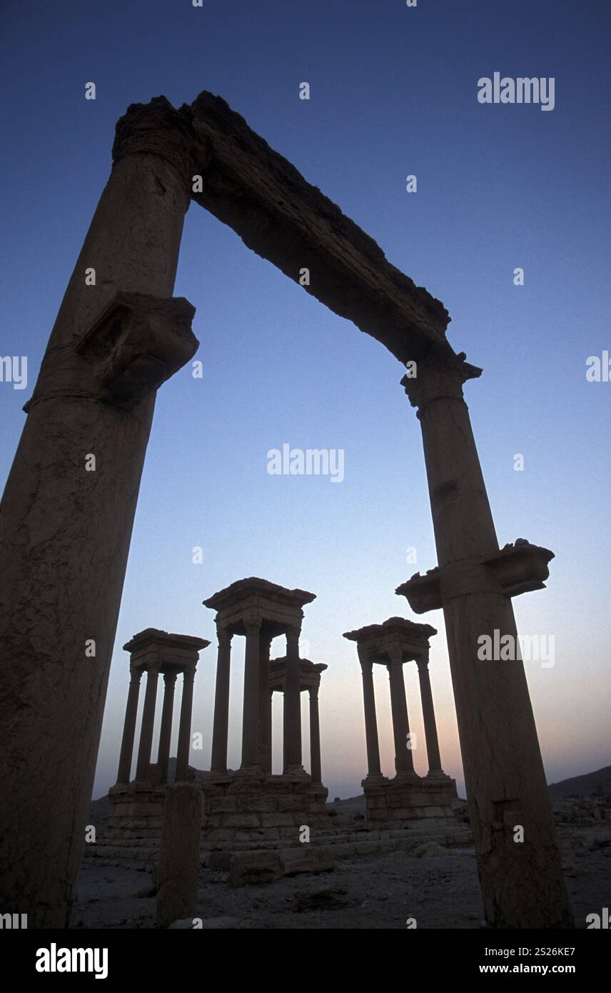 the Roman Ruins of Palmyra in Palmyra in the east of Syria Stock Photo ...