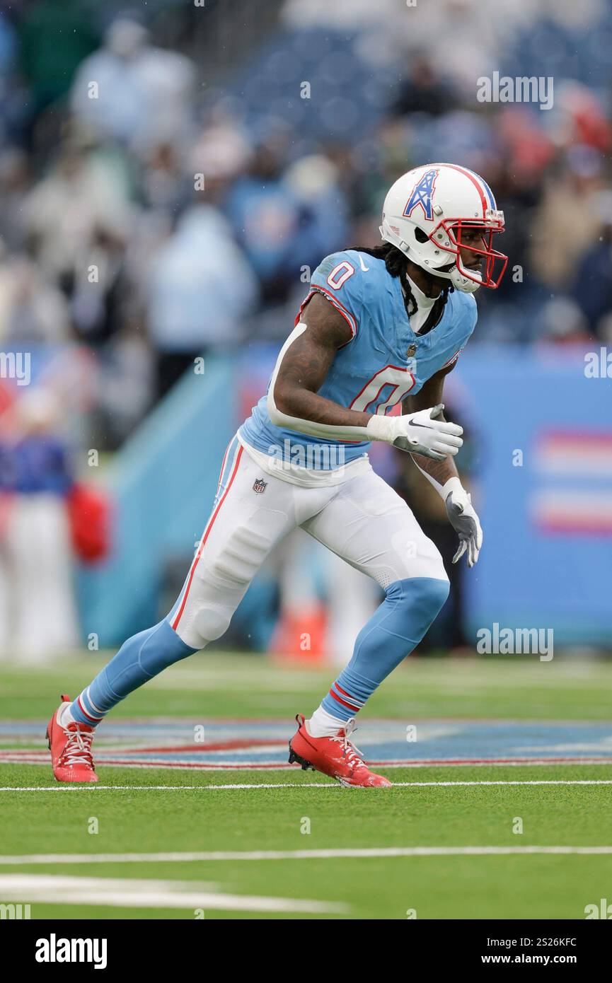 Tennessee Titans wide receiver Calvin Ridley (0) runs a route during ...