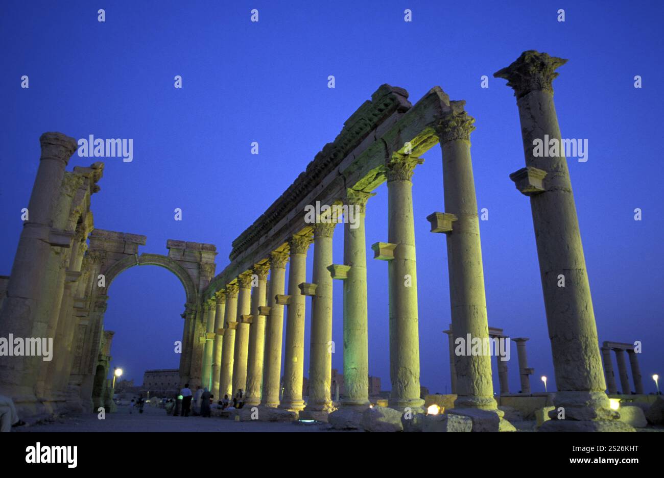 the Roman Ruins of Palmyra in Palmyra in the east of Syria Stock Photo ...