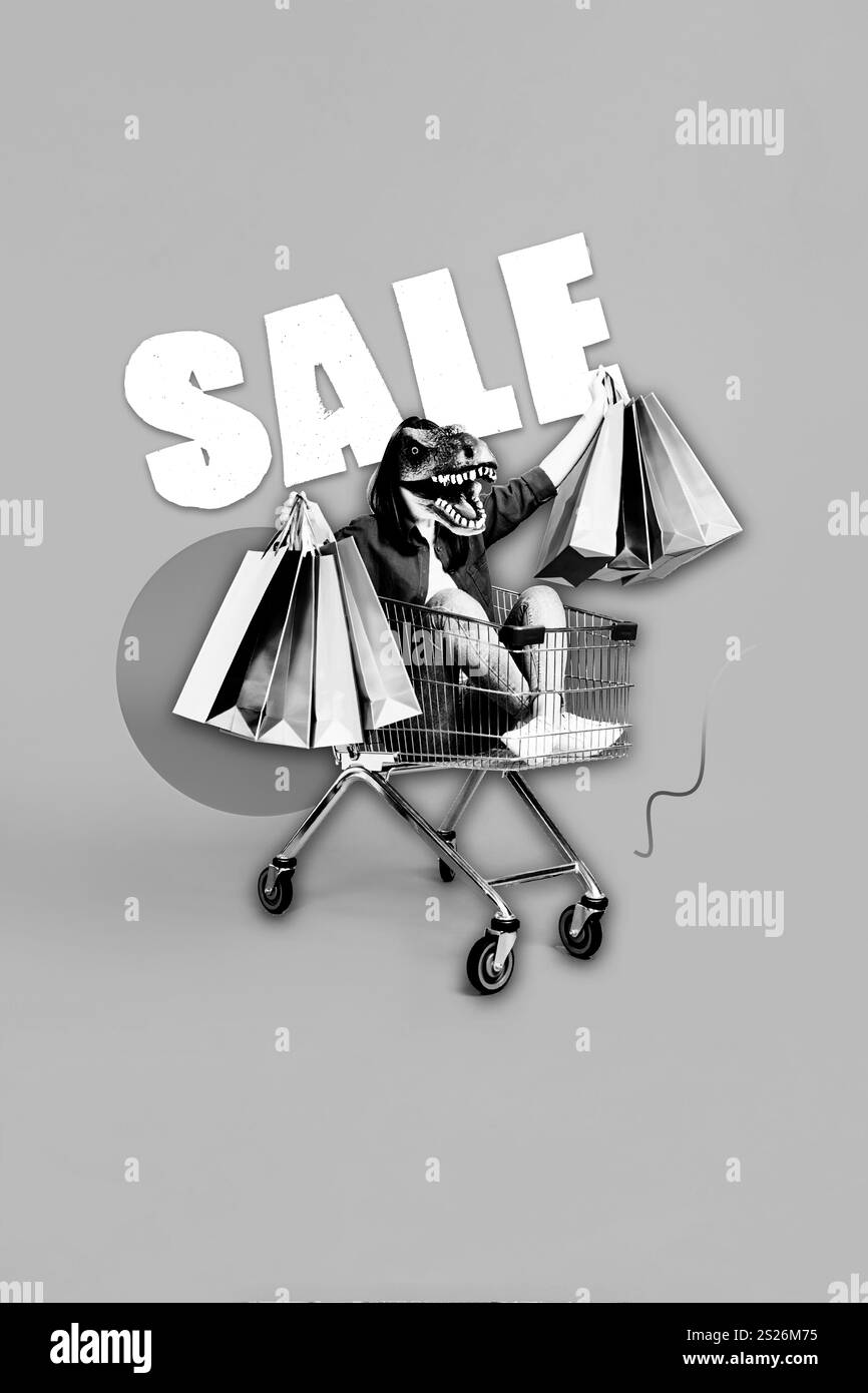 Creative photo 3d collage artwork of strange weird personage creepy ...