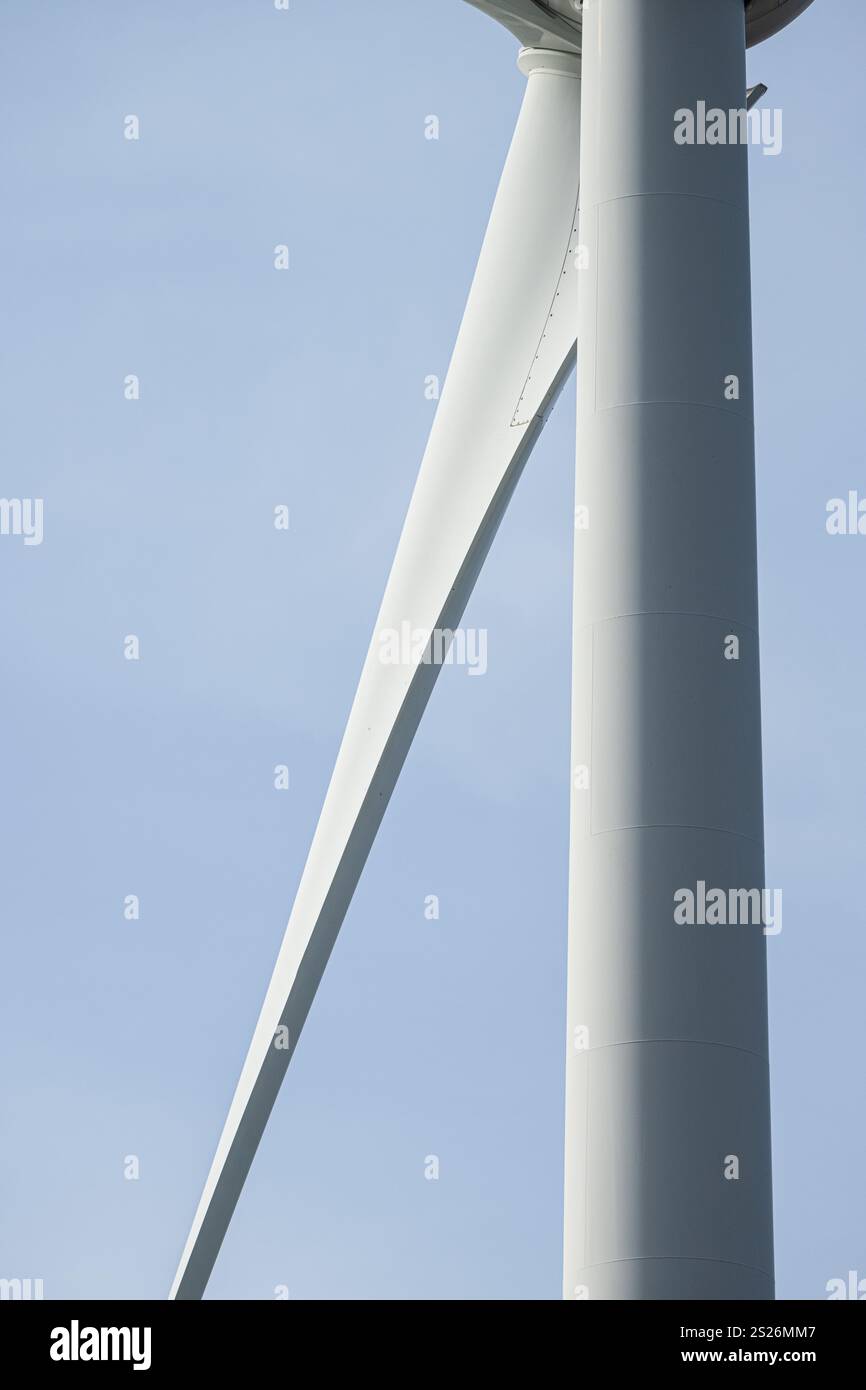 Detail of a wind power turbine tower and wing Stock Photo - Alamy