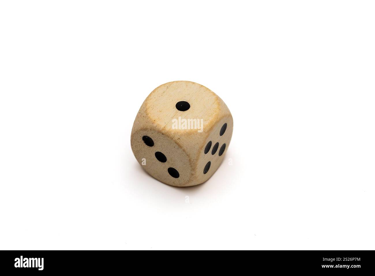 Minimalist White Wooden Dice with Number One on a Clean White ...