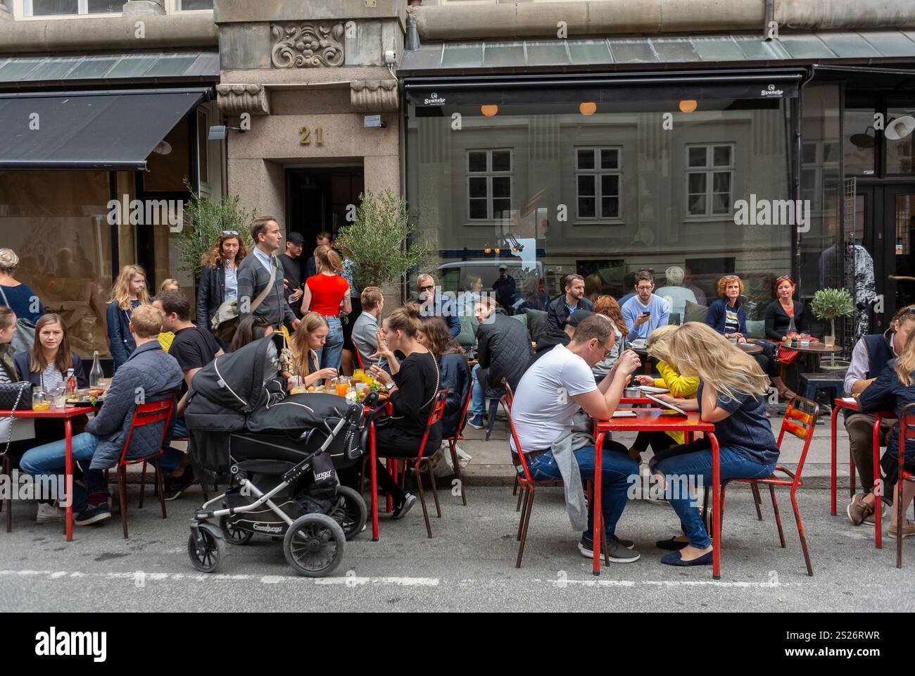 Copenhagen, Denmark, Street Scenes, Crowd People Sharing Meals in ...
