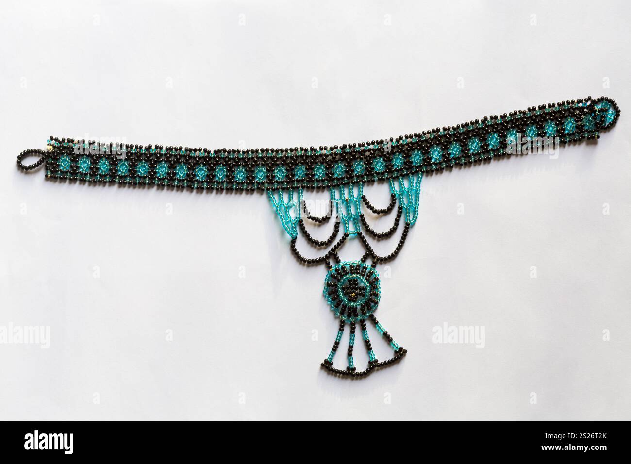 African beads beaded necklace isolated on white background - Zulu ...