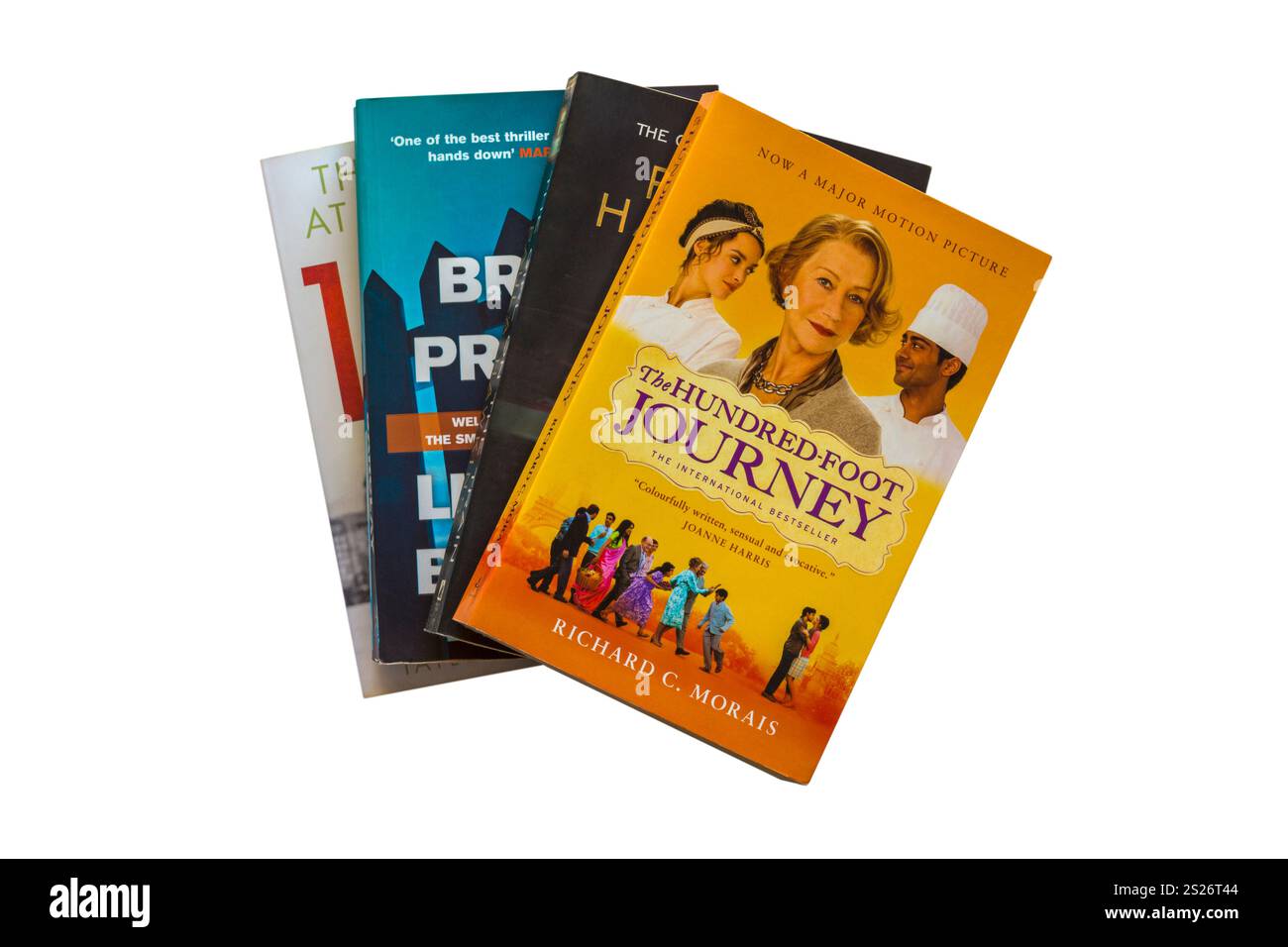 Selection of books with The Hundred Foor Journey book on top isolated ...