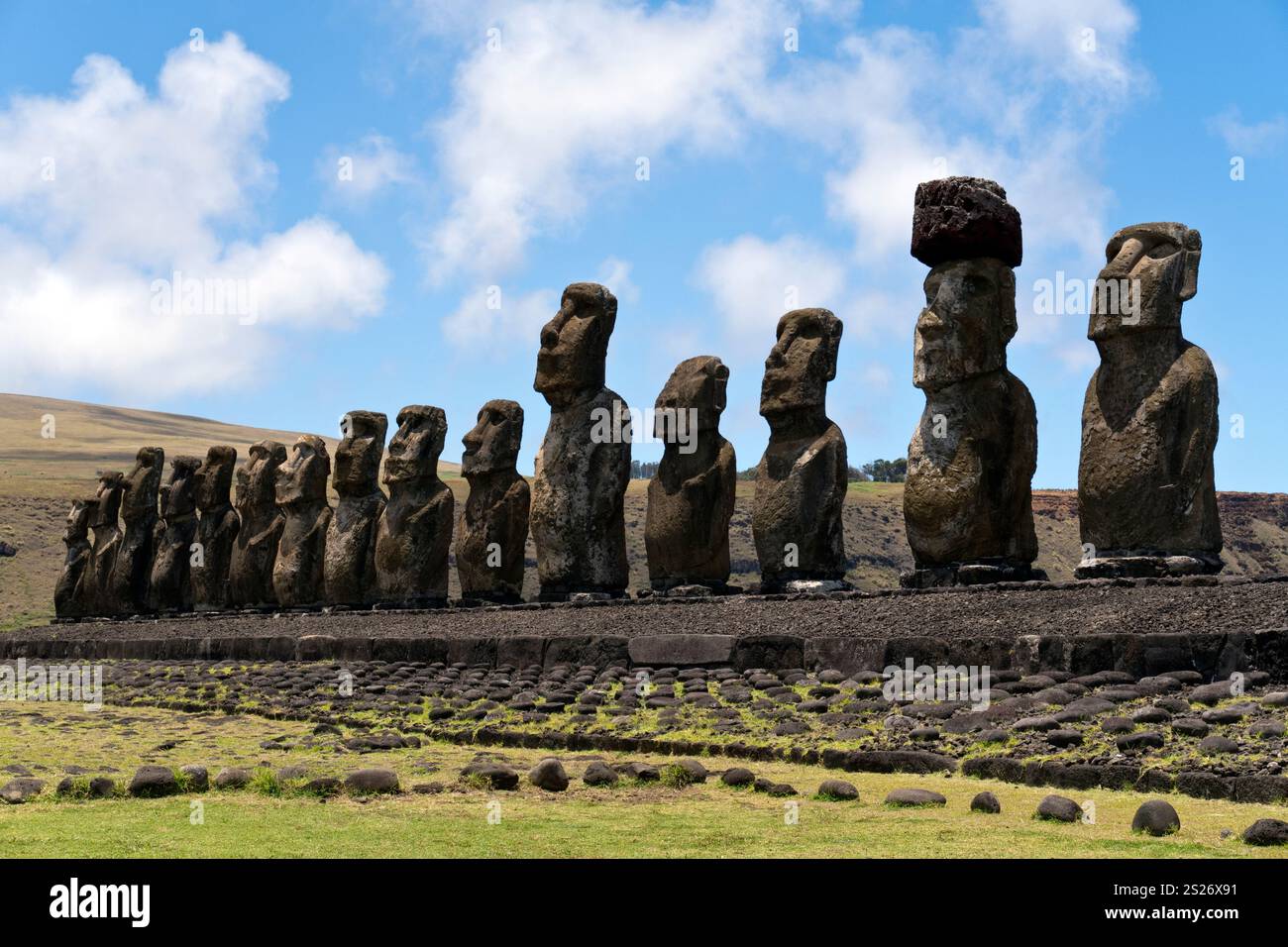 Ahu Tongariki is Easter Island’s largest monument with 15 standing moai ...