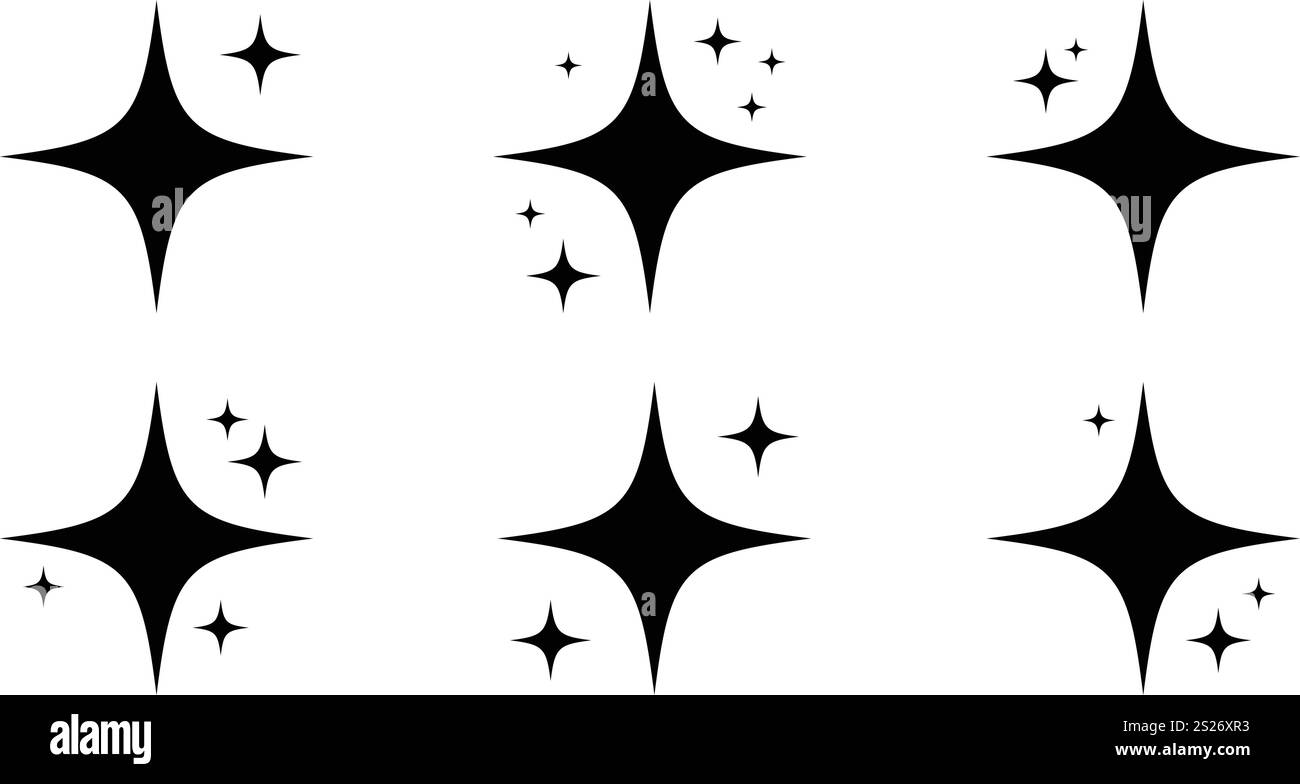 Set of Vector Illustrations of Sparkling stars flare Icon Isolated on ...