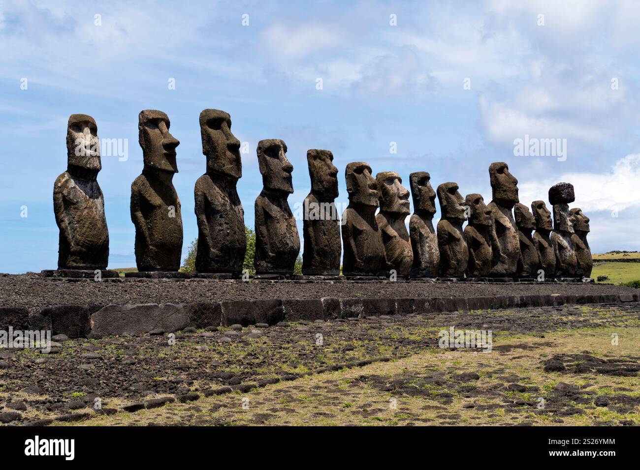 Ahu Tongariki is Easter Island’s largest monument with 15 standing moai ...