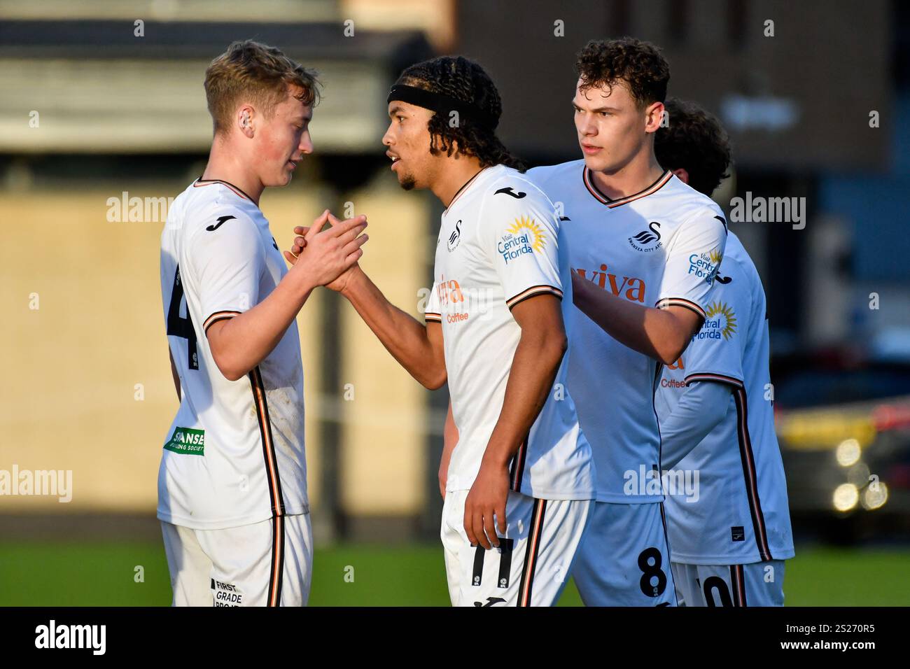 Landore, Swansea, Wales. 6 January 2025. Kyrell Wilson of Swansea City ...