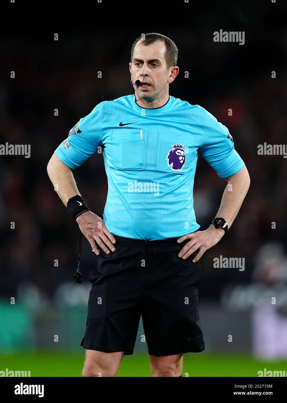 Referee Peter Bankes during the Premier League match at Molineux ...
