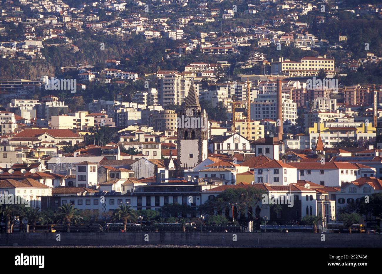 the city centre in the old town of Funchal on the Island of Madeira in ...