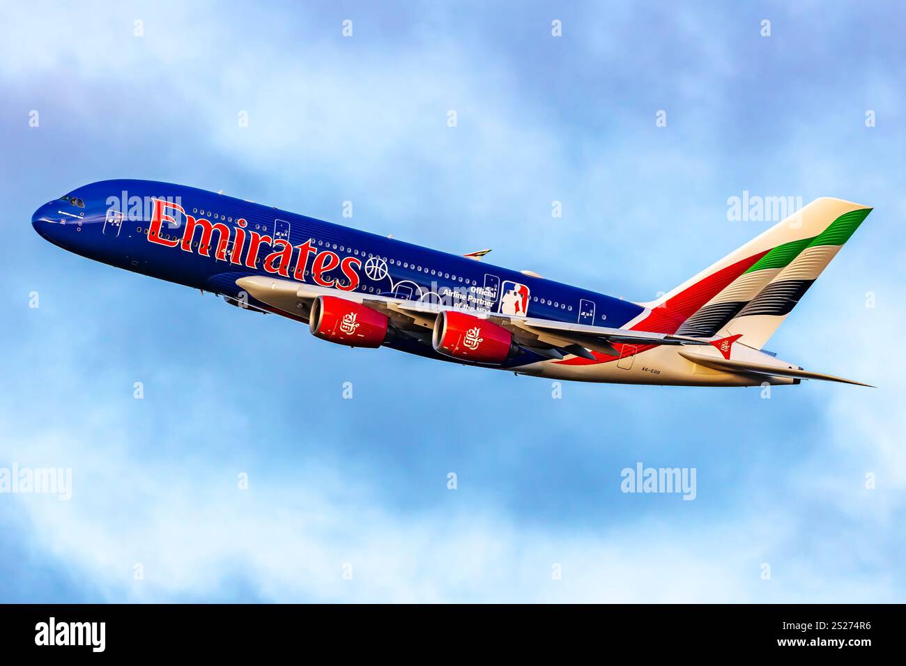 Vienna, Austria - December 16, 2024: Emirates Airbus A380 NBA special ...