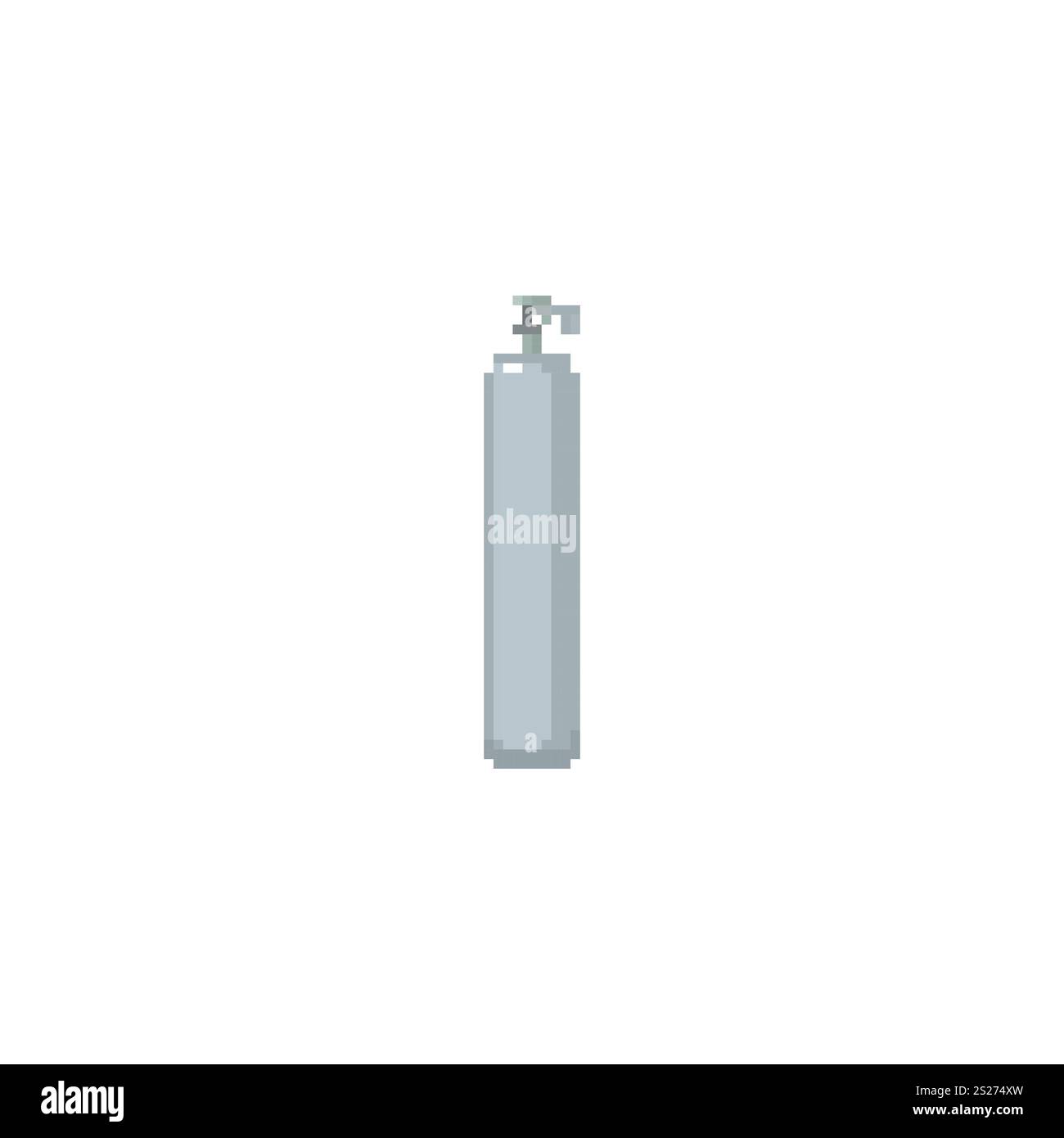Pixelated gray gas cylinder icon. Retro pixel icon propane gas tank ...