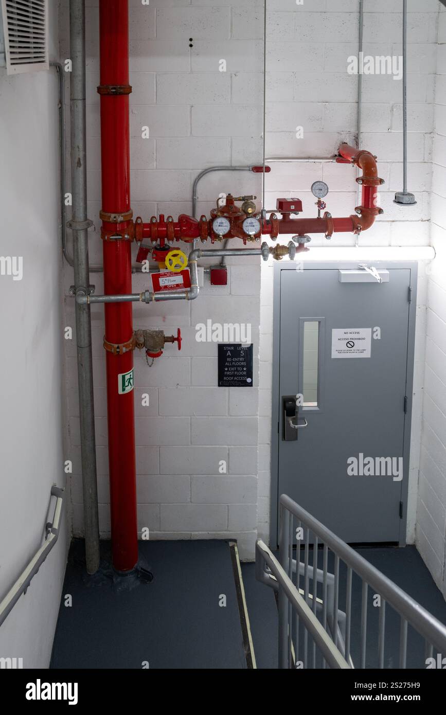 The fire brigade's sprinkler system is located in a new york stairwell ...