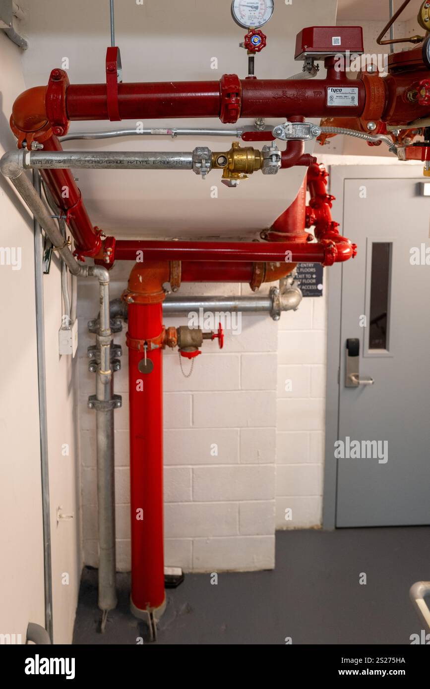 The fire brigade's sprinkler system is located in a new york stairwell ...