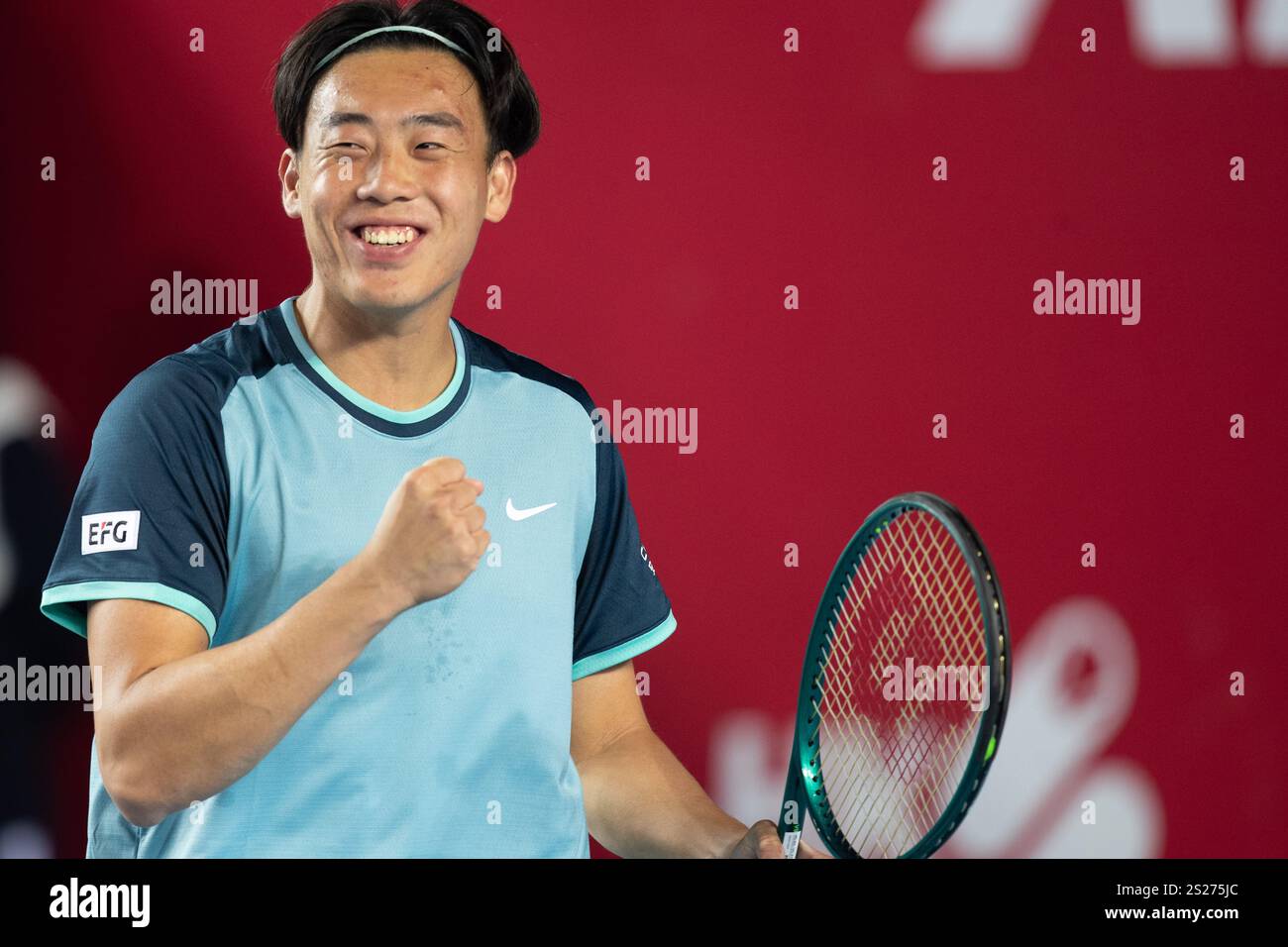 Coleman Wong Chak-lam of Hong Kong reacts against to Karen Khachanov ...