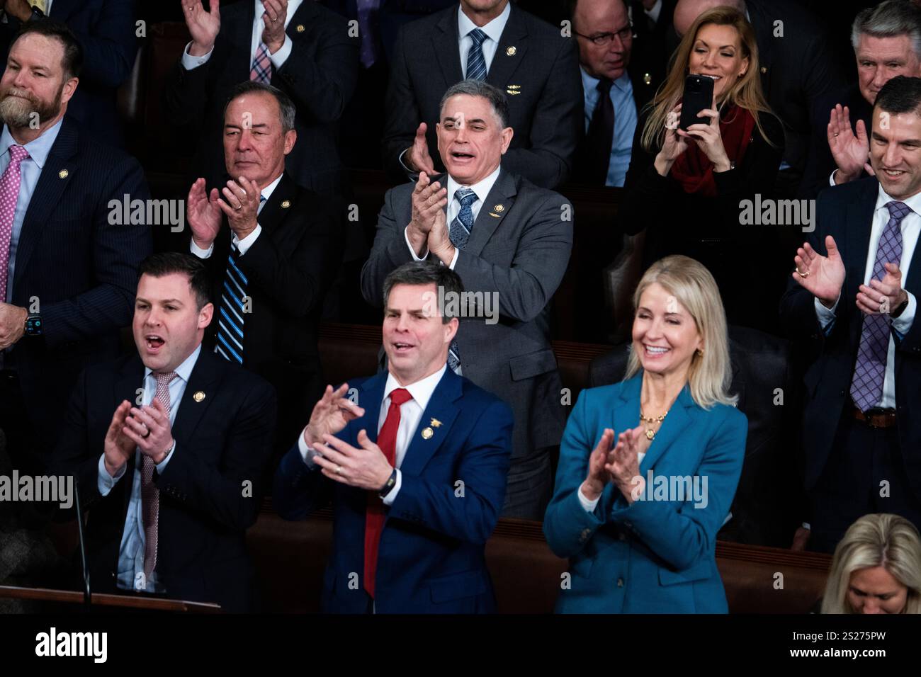 UNITED STATES - JANUARY 6: Rep. Andrew Clyde, R-Ga., top center, and ...