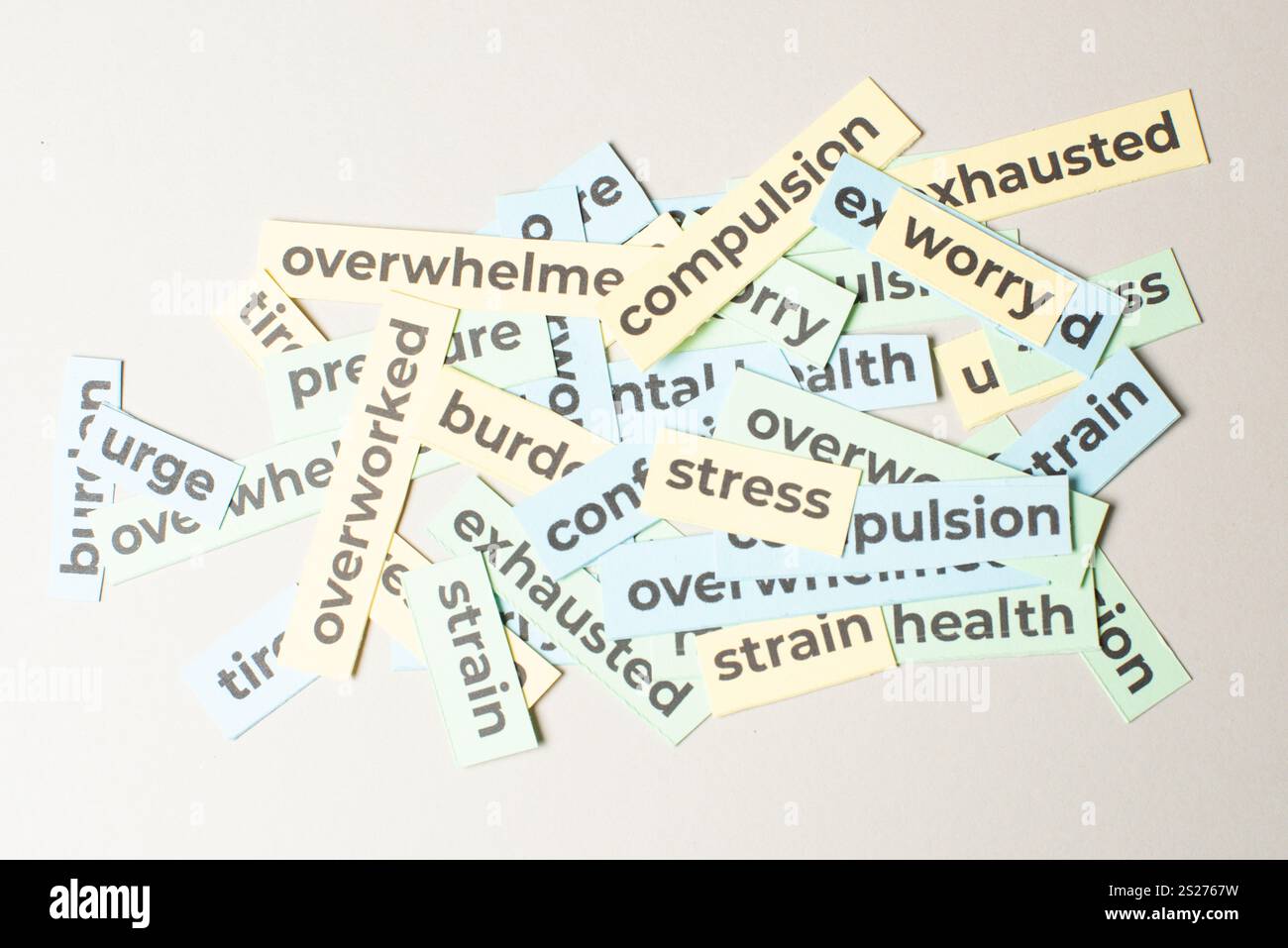 Stress and mental health concept, overworked, exhausted, time pressure ...