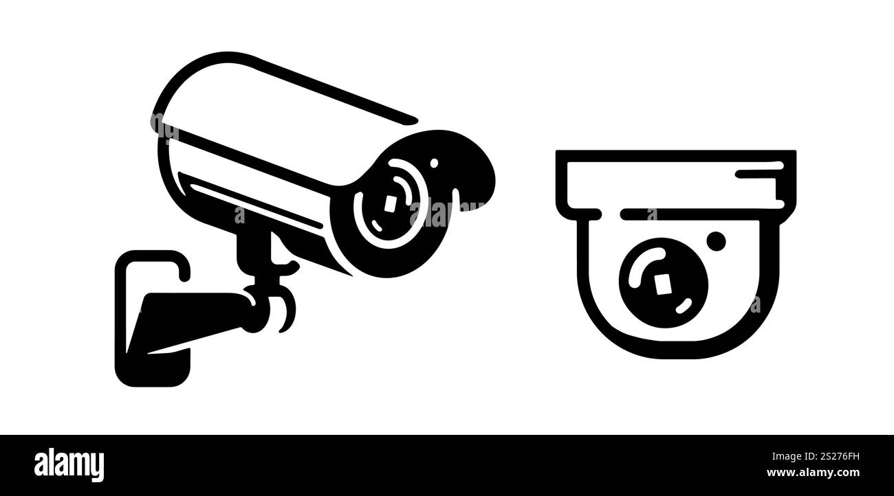 Security camera monitoring equipment icon. Surveillance system symbol ...