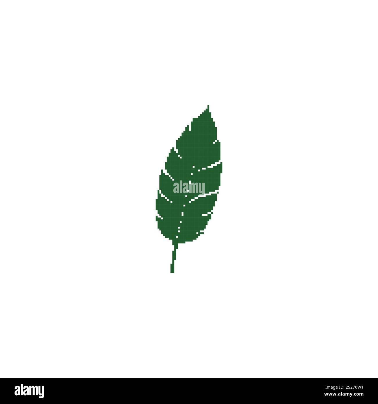 Pixel art green leaf illustration. Minimalistic leaf design in retro ...