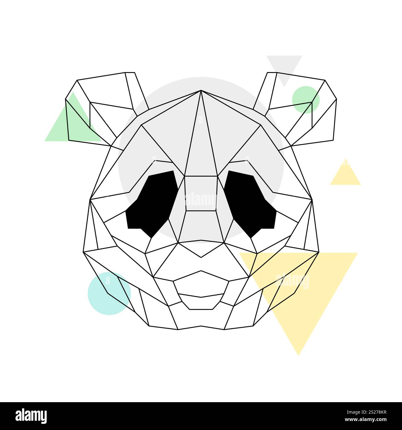 Geometric panda face illustration abstract shapes. Minimalistic design ...