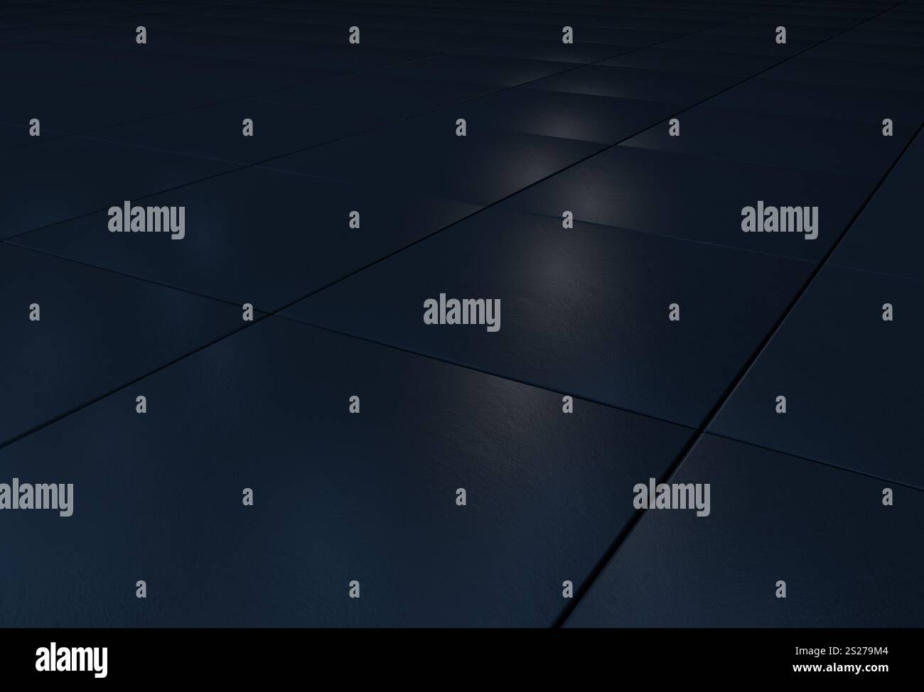 Black stone tiles on floor and blue backlight Stock Photo - Alamy