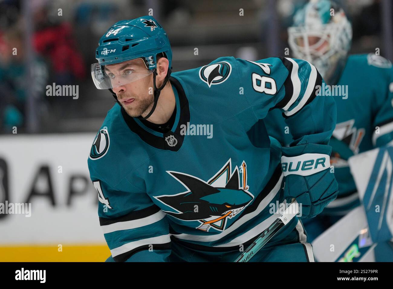 San Jose Sharks defenseman Jan Rutta (84) during an NHL hockey game ...