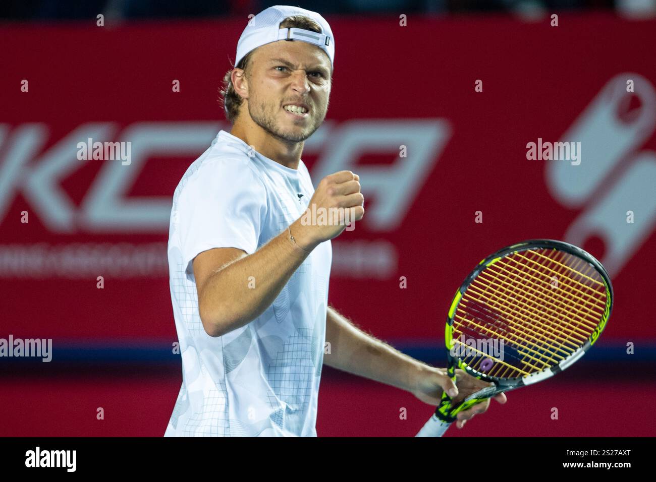 Alexandre Muller of France reacts during ATP 250 Hong Kong Tennis Open ...