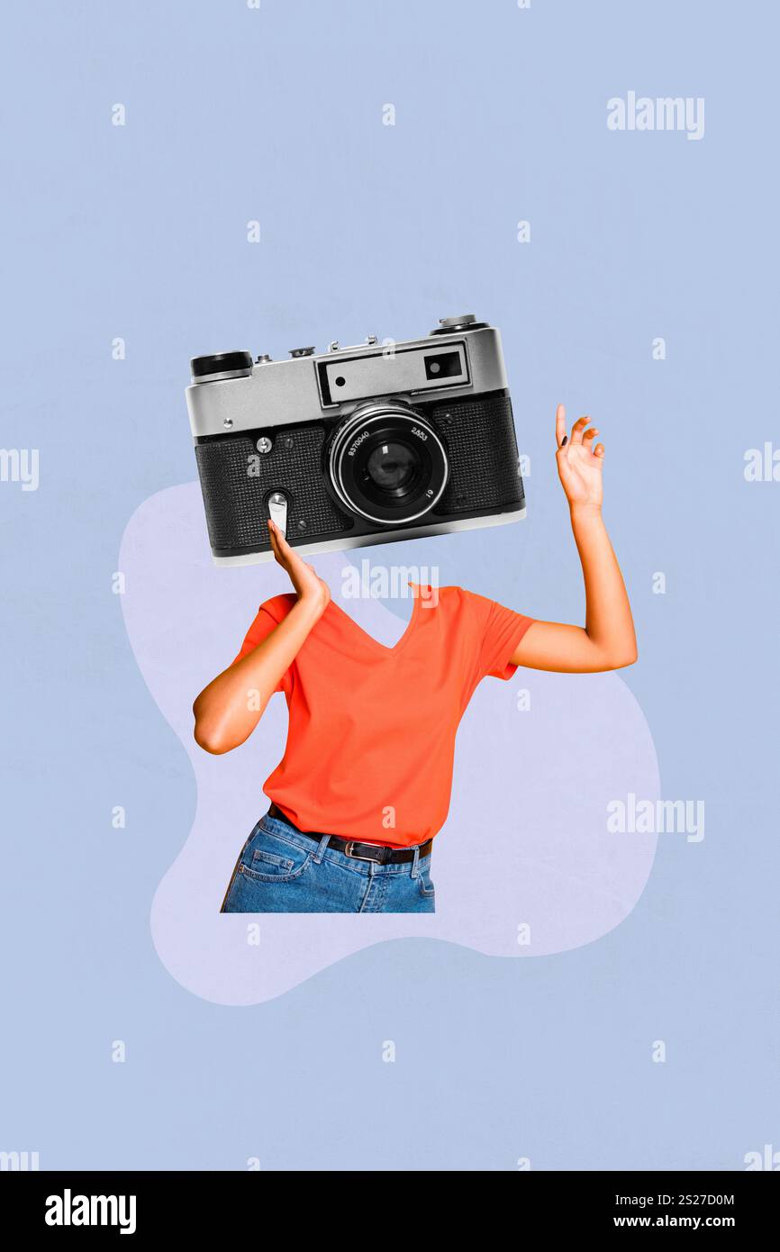 3D collage trend artwork composite sketch poster of moment capture ...