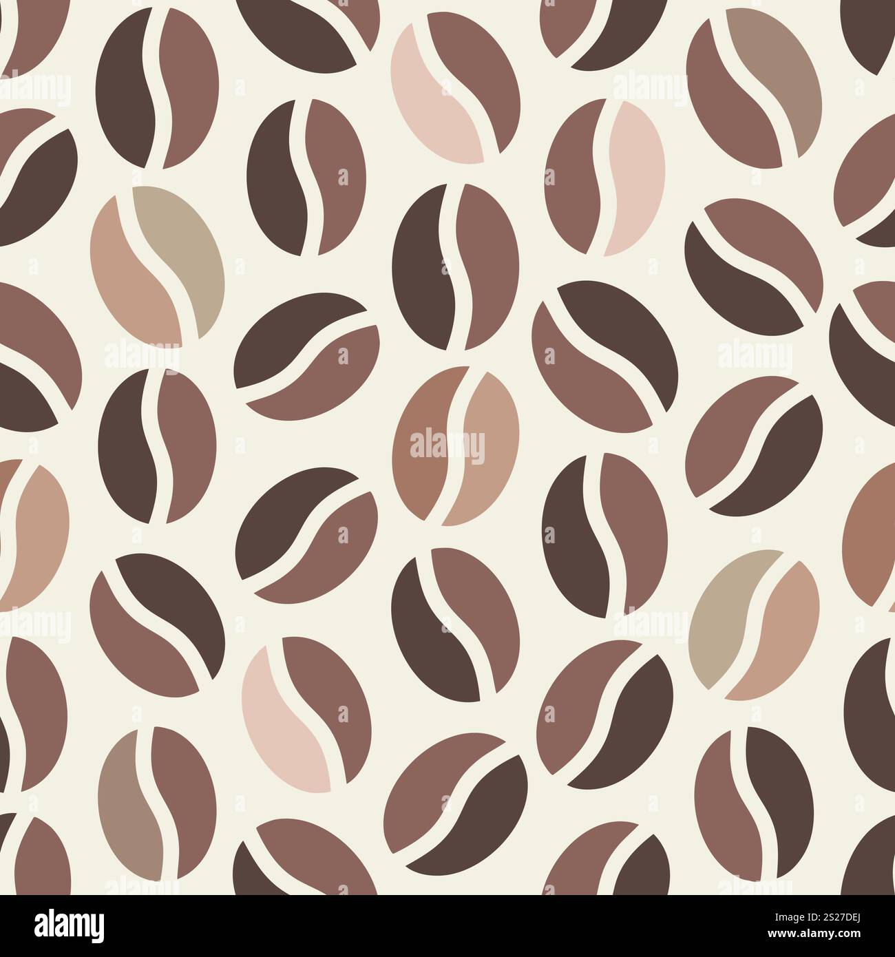 Coffee bean toss seamless vector pattern brown beige and pink tan ...