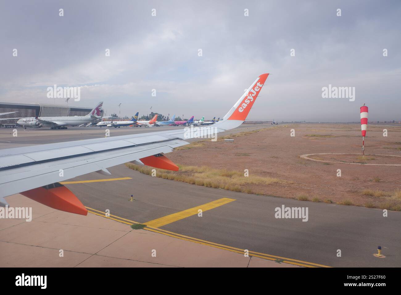 Marrakesh, Morocco - 27 Dec 2024 - An EasyJet plane on the runway at ...