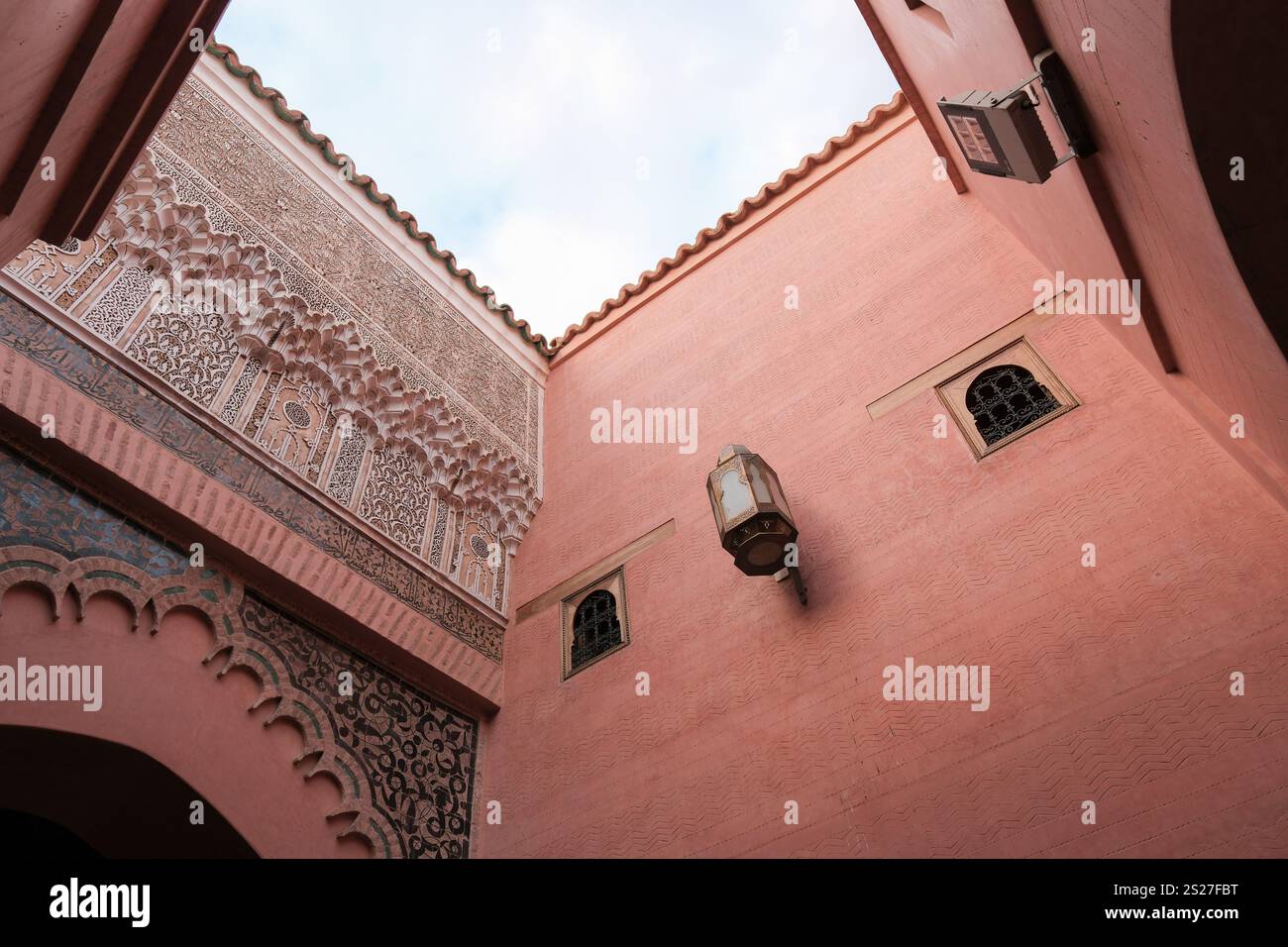 Marrakesh, Morocco - 27 Dec 2024 - Ben Youssef Medersa Courtyard in the Islamic School Stock ...