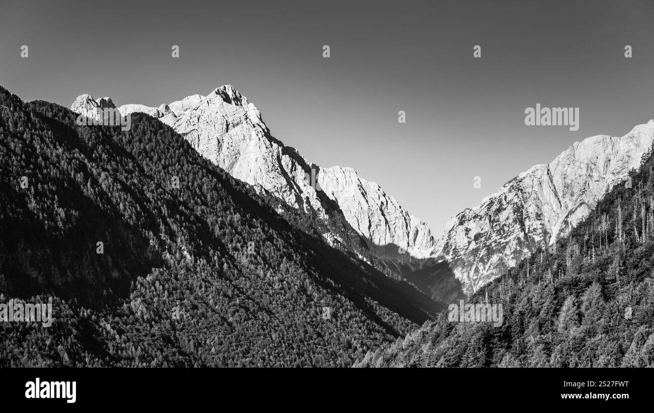 Landscape hills forests in Black and White Stock Photos & Images - Alamy