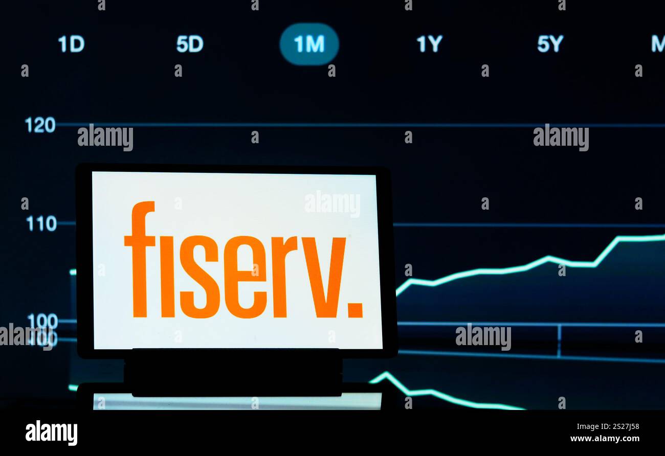 Bavaria, Germany - January 6, 2025: In this photo illustration, Fiserv ...