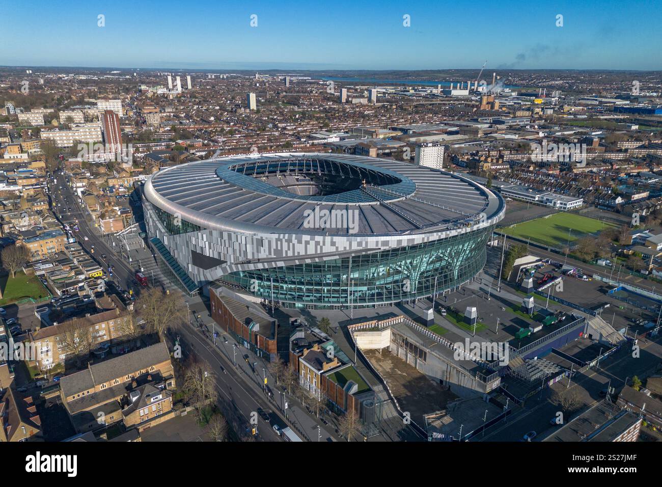 Aerial view of the Tottenham Hotspur Stadium, Tottenham, London, UK ...