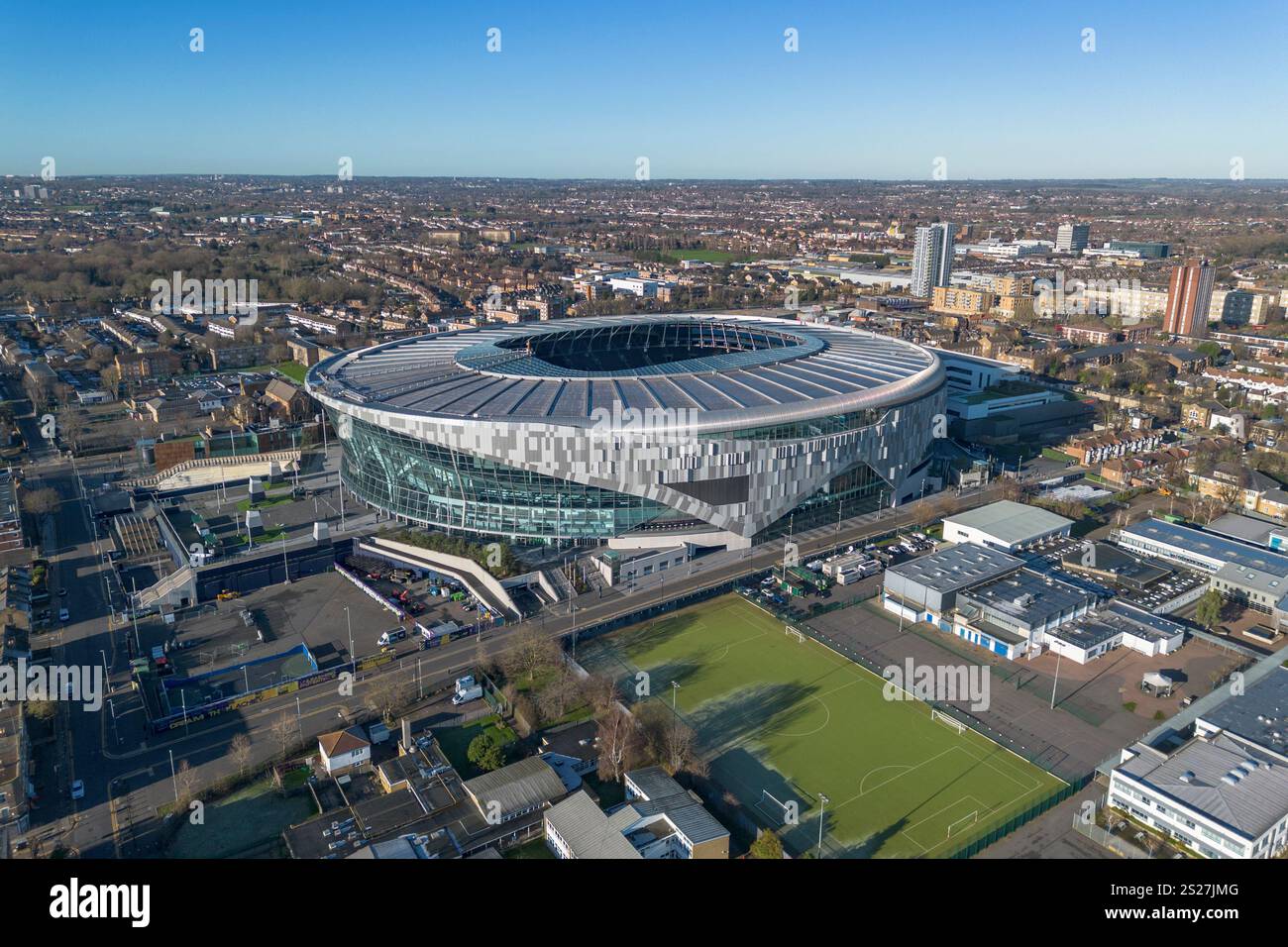 Aerial view of the Tottenham Hotspur Stadium, Tottenham, London, UK ...
