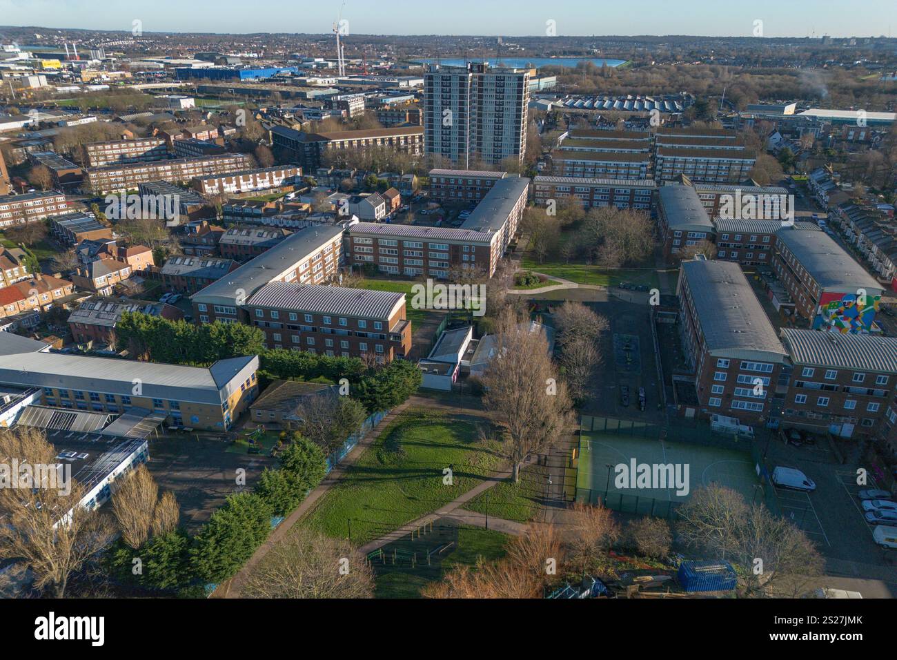 Aerial view of residential area of Tottenham (N17), North London, UK ...