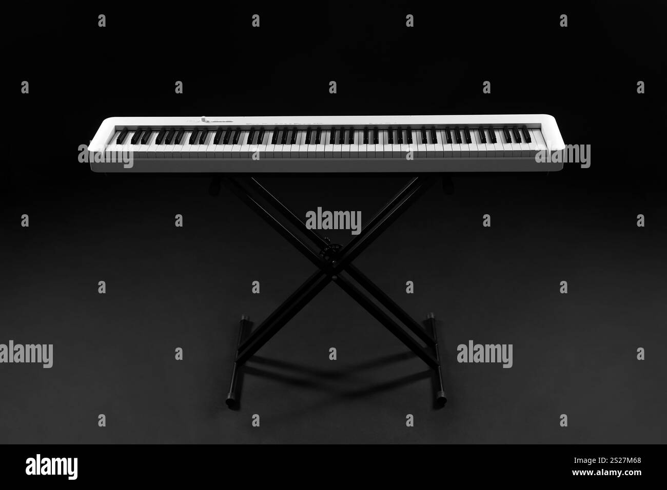 Synthesizer on black background. Electronic musical instrument Stock ...