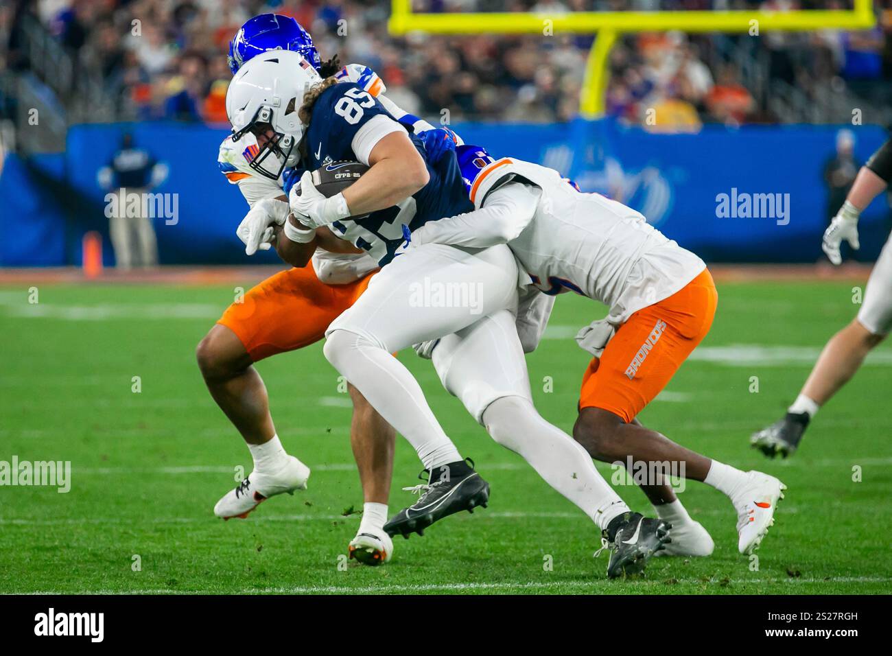 GLENDALE, AZ - DECEMBER 31: Penn State tight end Luke Reynolds (85) attempt to break through the ...